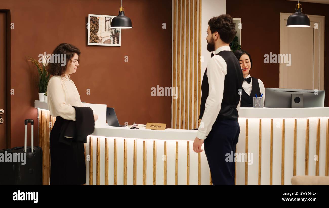 Concierge desk waiting room in hi-res stock photography and images - Alamy