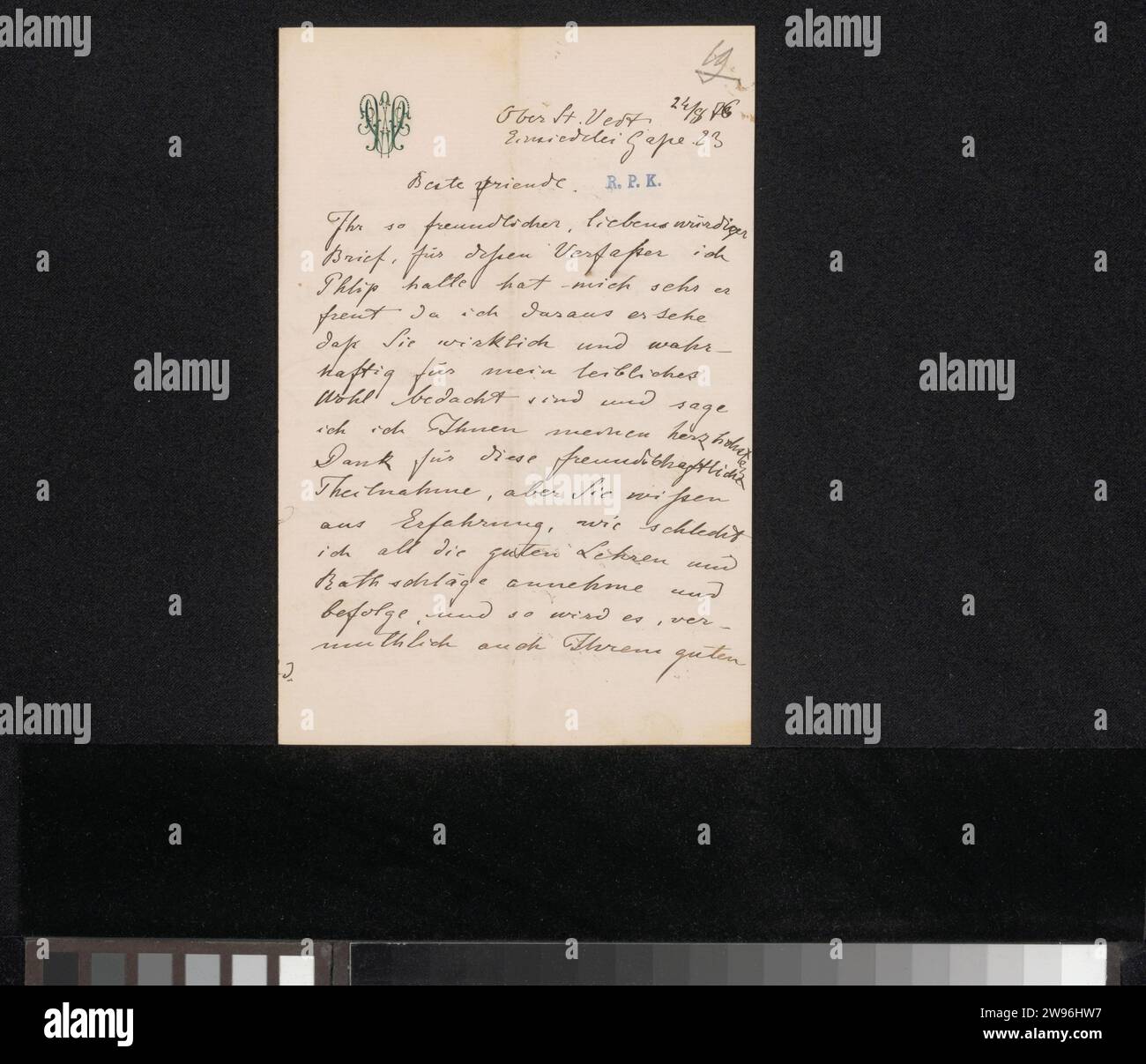 Letter to Frans Buffa and Sons, William Unger, 1876 letter Vienna paper ...