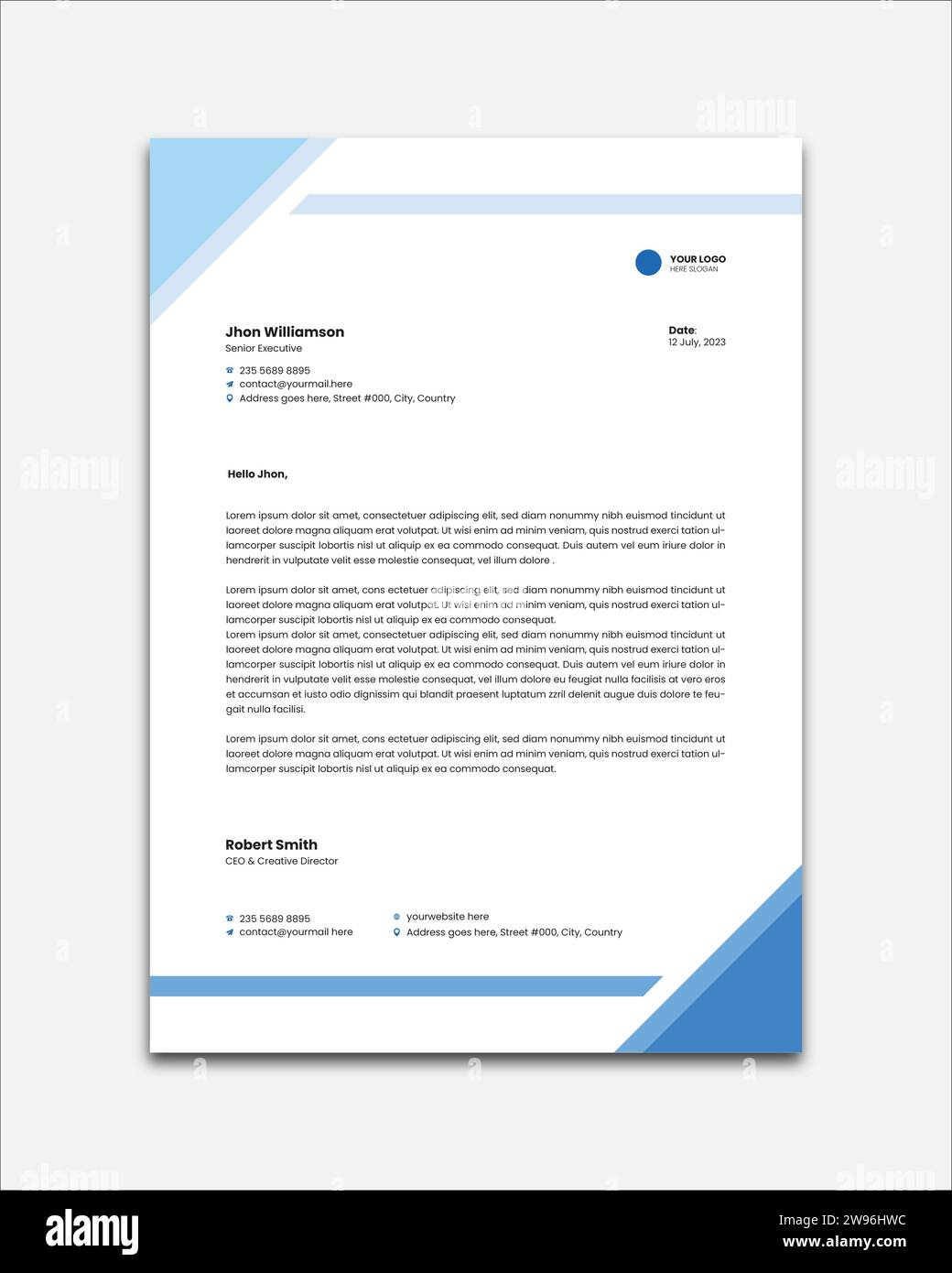 Simple and Minimal Letterhead Template Design Stock Vector Image & Art ...