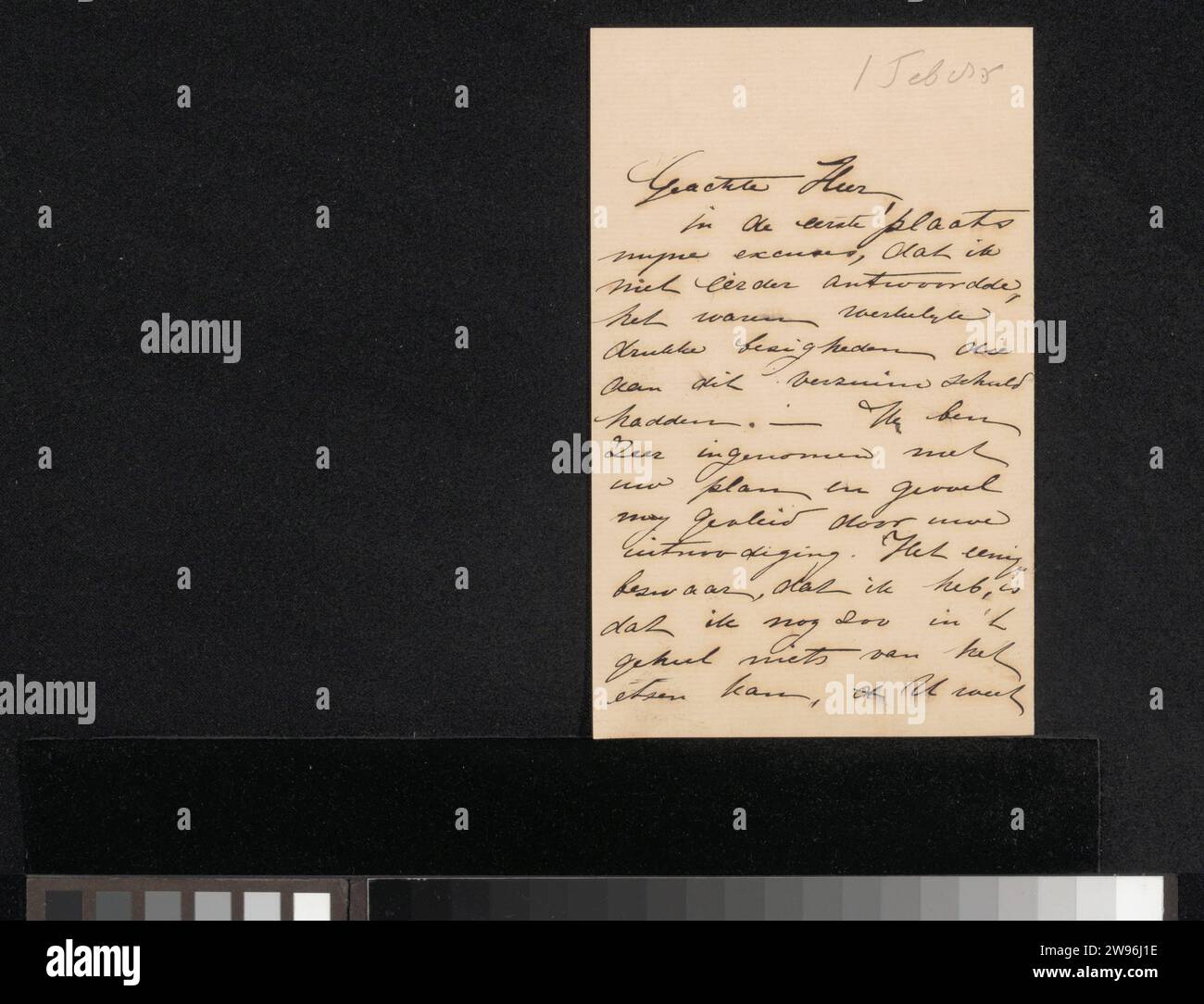 Letter to Jan Veth, Wally Moes, 1885 letter Amsterdam paper. ink ...