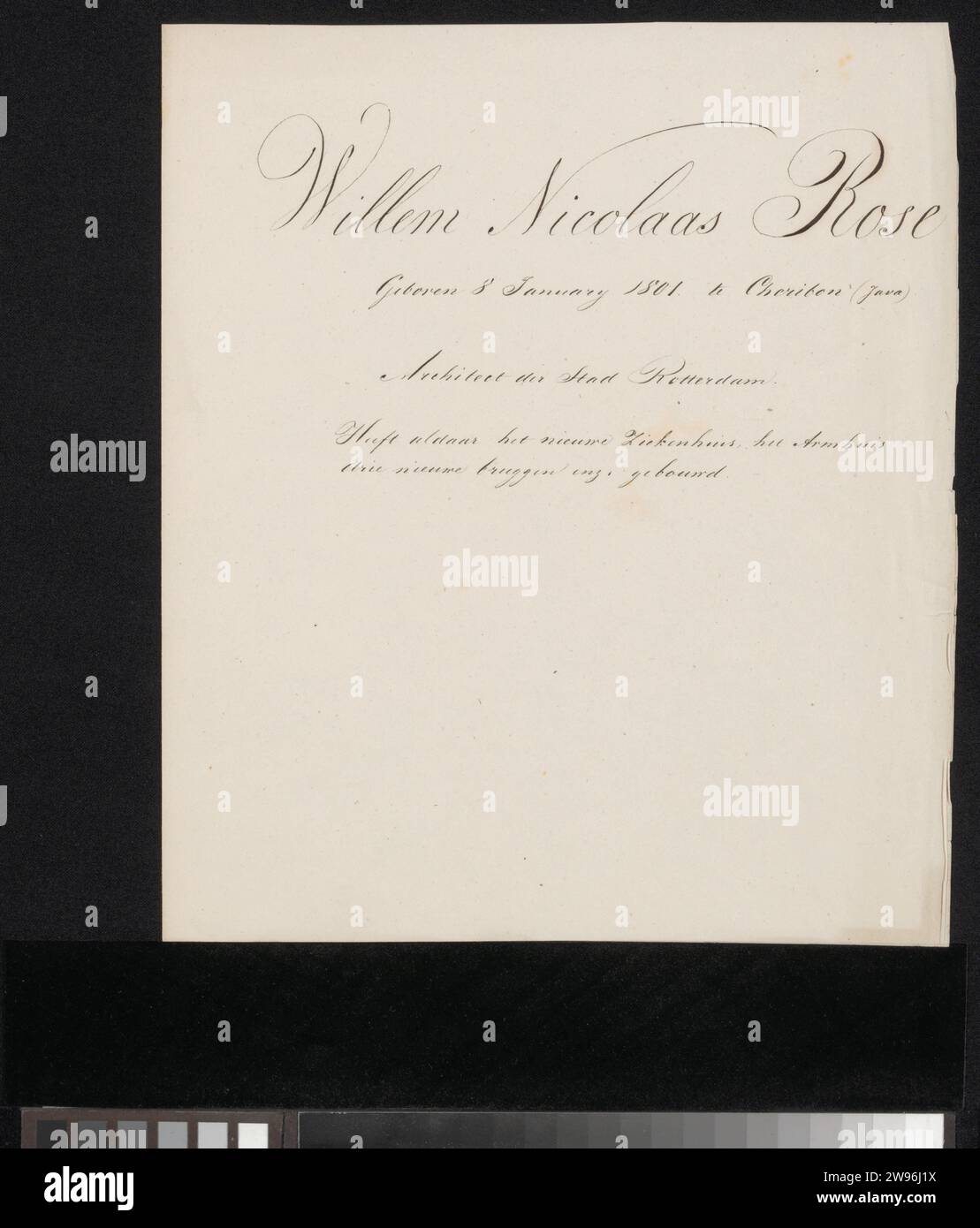 Document on Willem Nicolaas Rose, Anonymous, 1839 - 1871 document paper ...