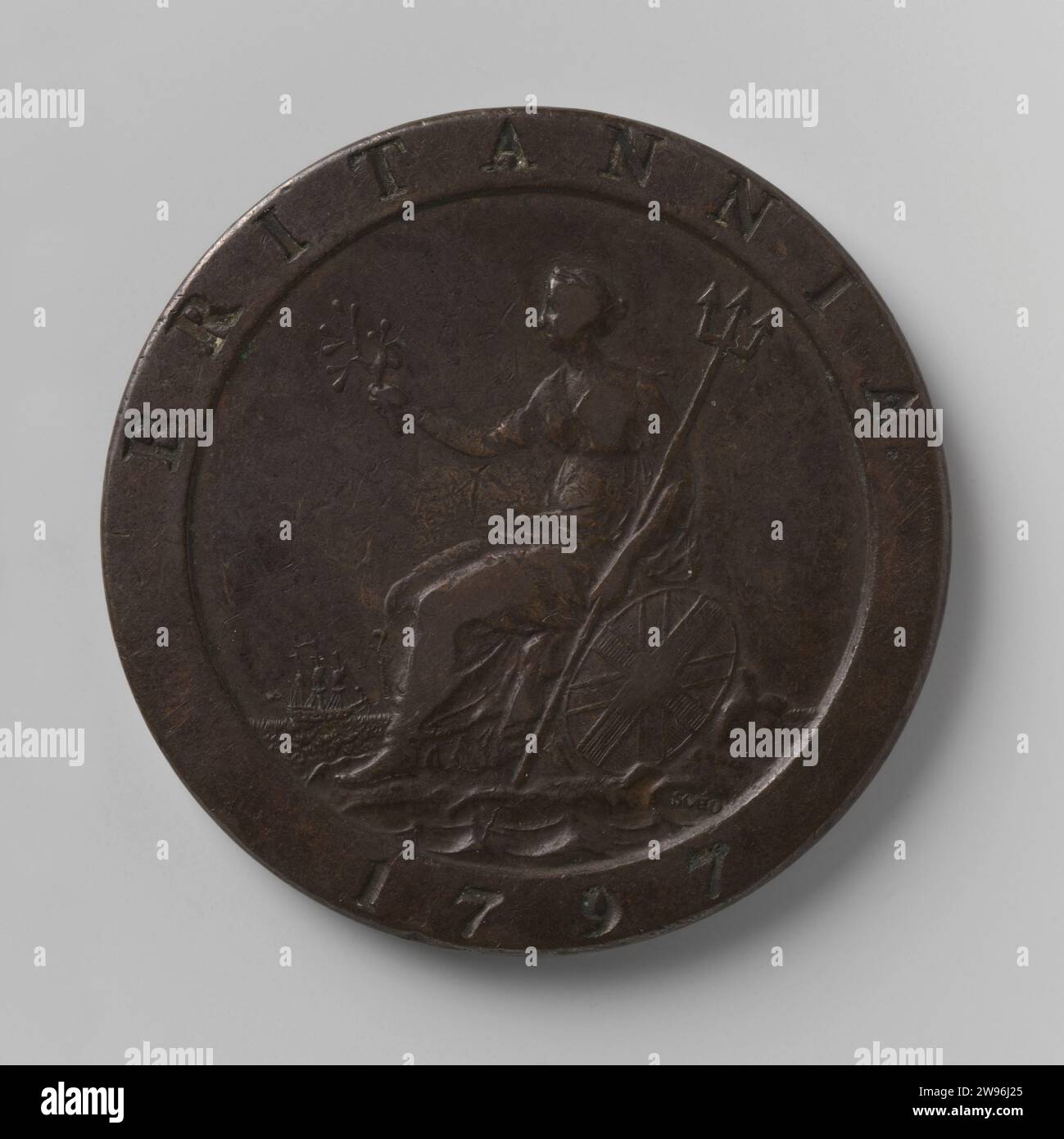 Penny from England of George III, 1797, cartwheel-penny ,, 1719 coin ...