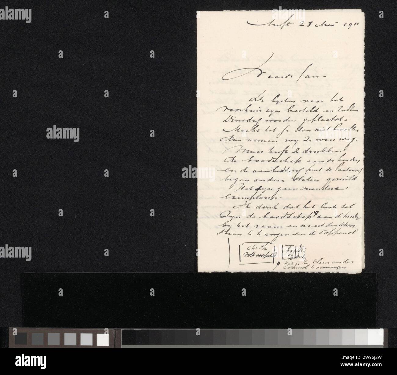 Letter to Jan Veth, Cornelis Gerardus' t Hooft, 1911 letter Amsterdam ...