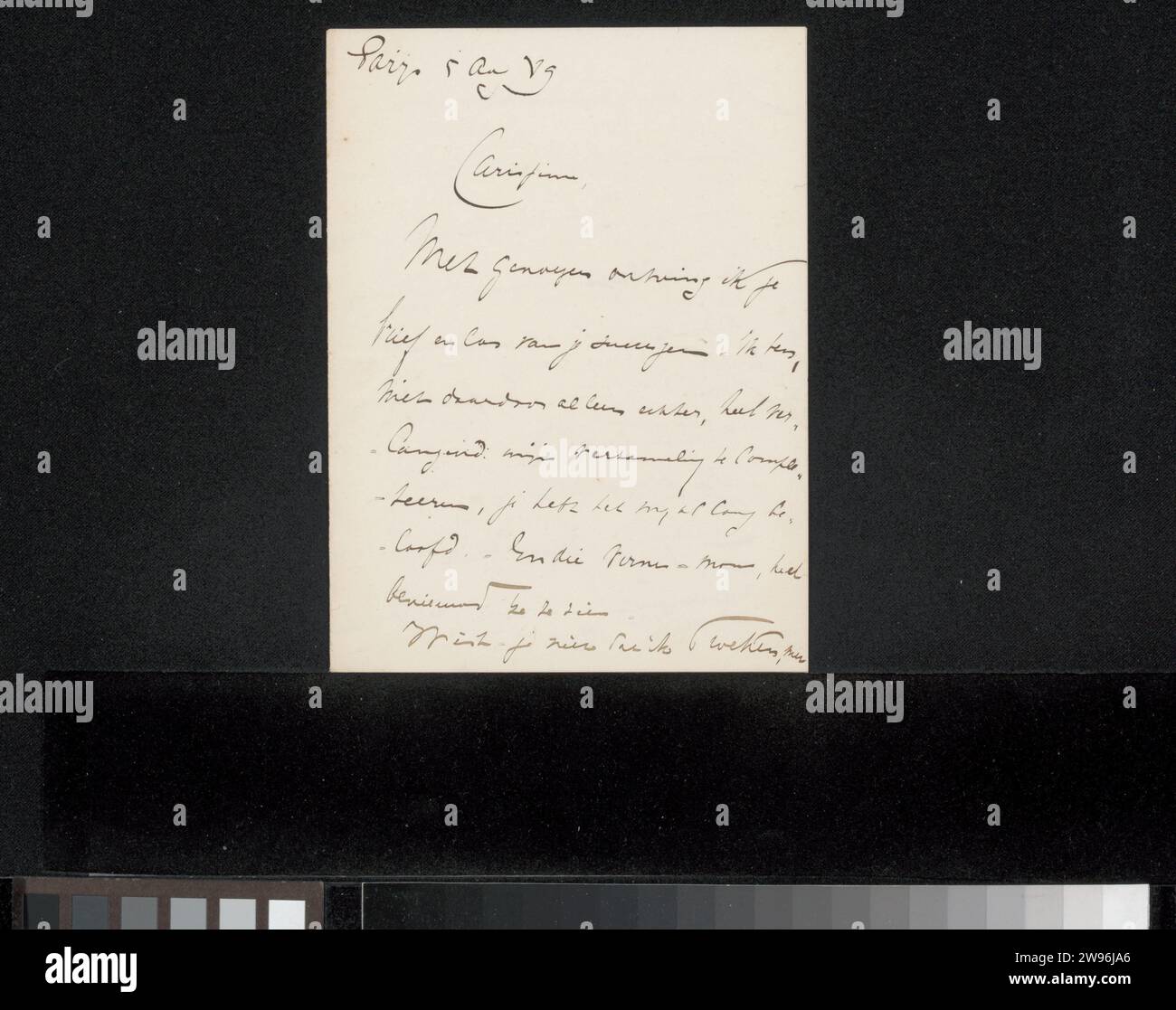 Letter to Philip Zilcken, Adriaan Pit, 1889 letter Paris paper. ink ...