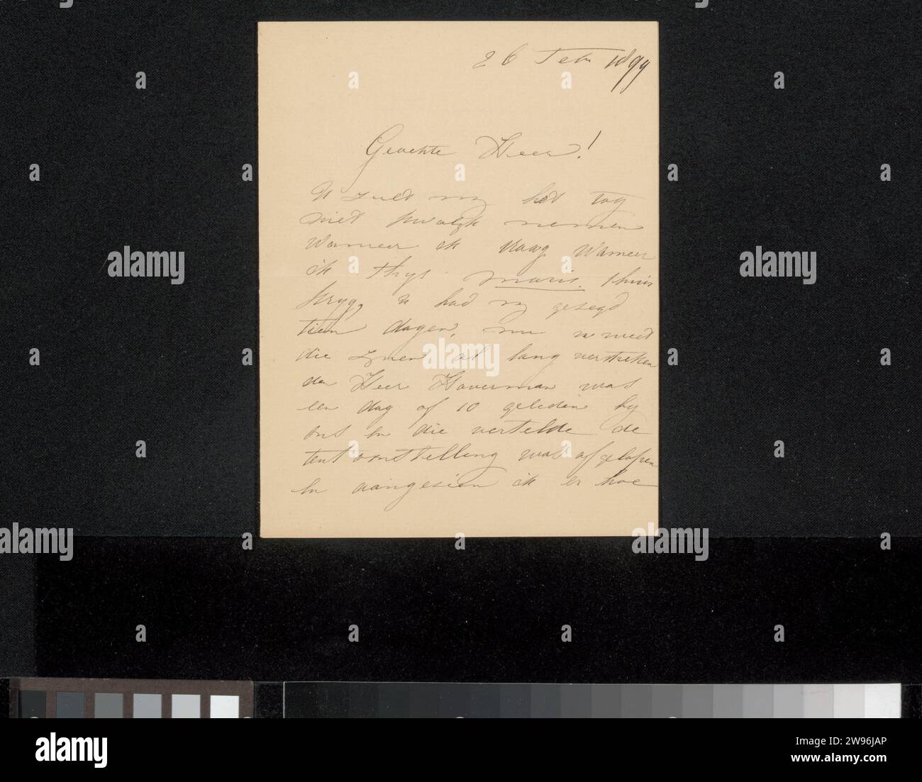 Letter to Philip Zilcken, 1898 - 1899 letter The Hague paper. ink ...