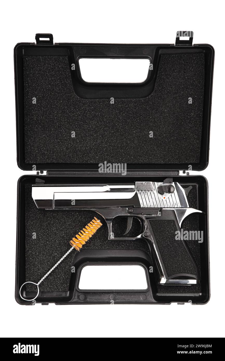 Modern semi-automatic pistol. A short-barreled weapon for self-defense ...