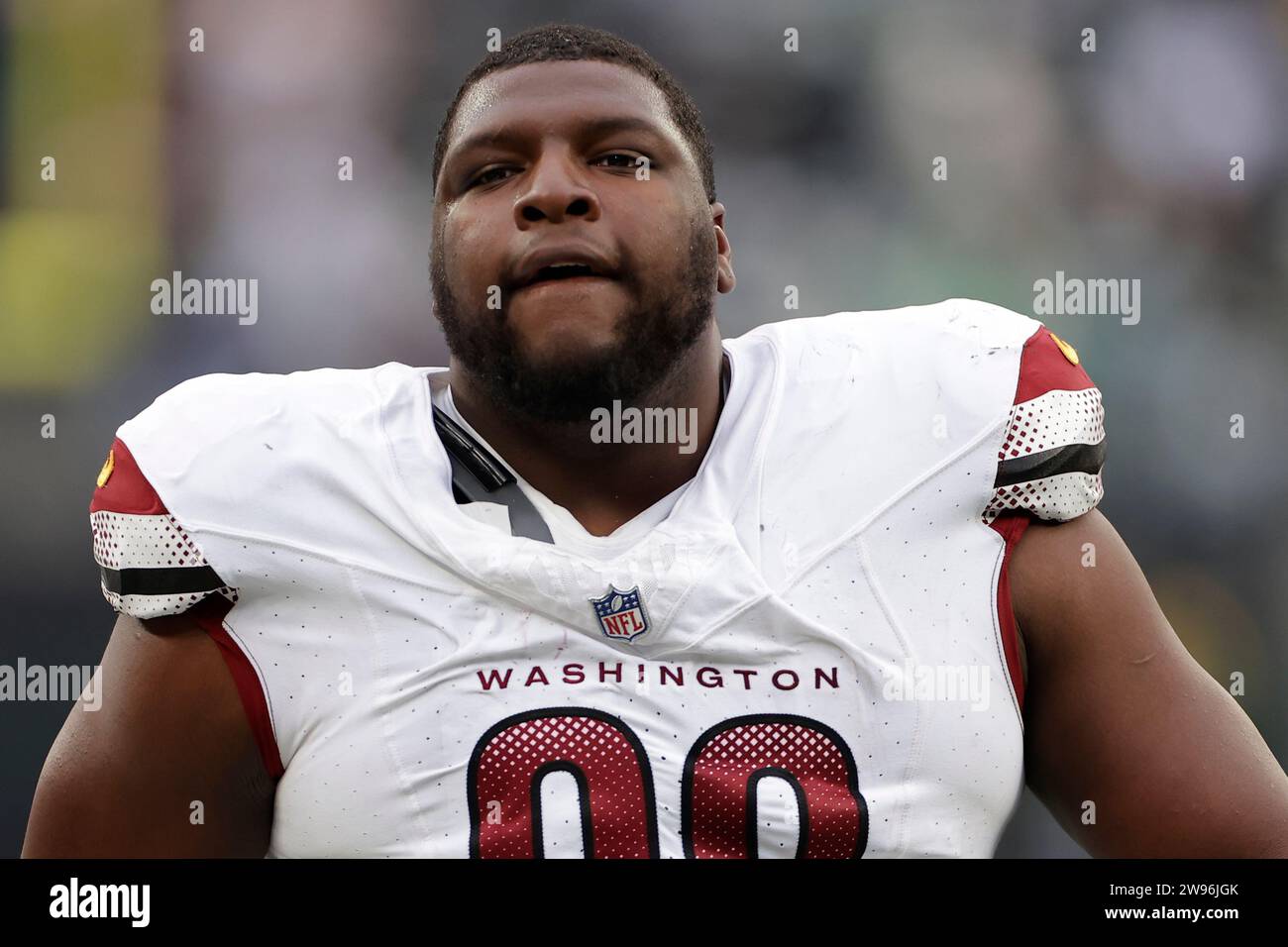 Washington Commanders defensive tackle Phidarian Mathis (98) walks off ...