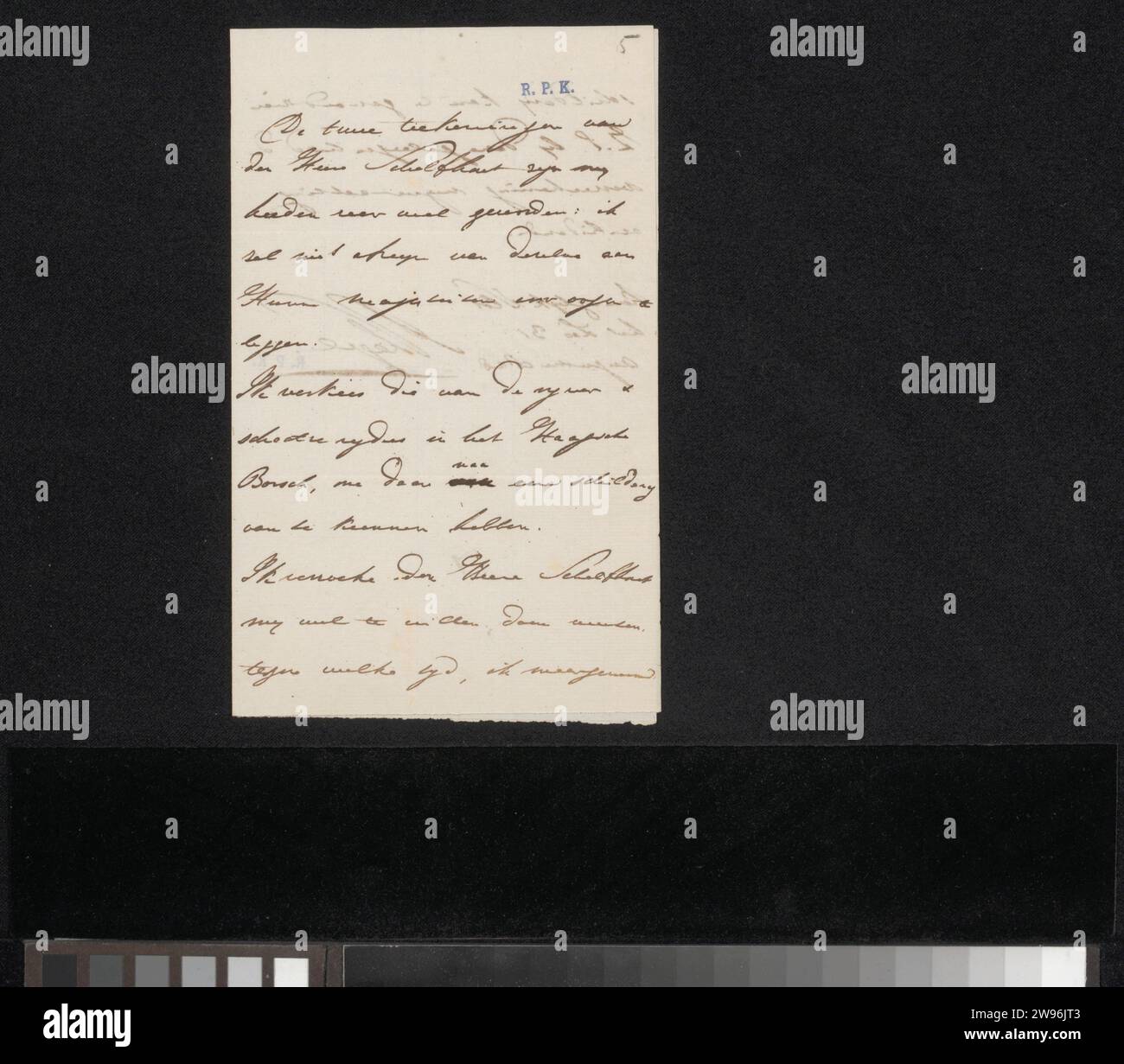 Letter to Andreas Schelfhout, Unknown, 1828 letter The Loo paper. ink ...