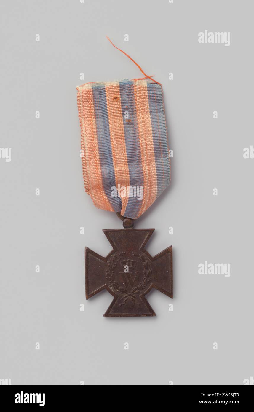 Metal Cross 1830-1831 on Blauw-Oranje Lint, in or after 1832 Metal ...