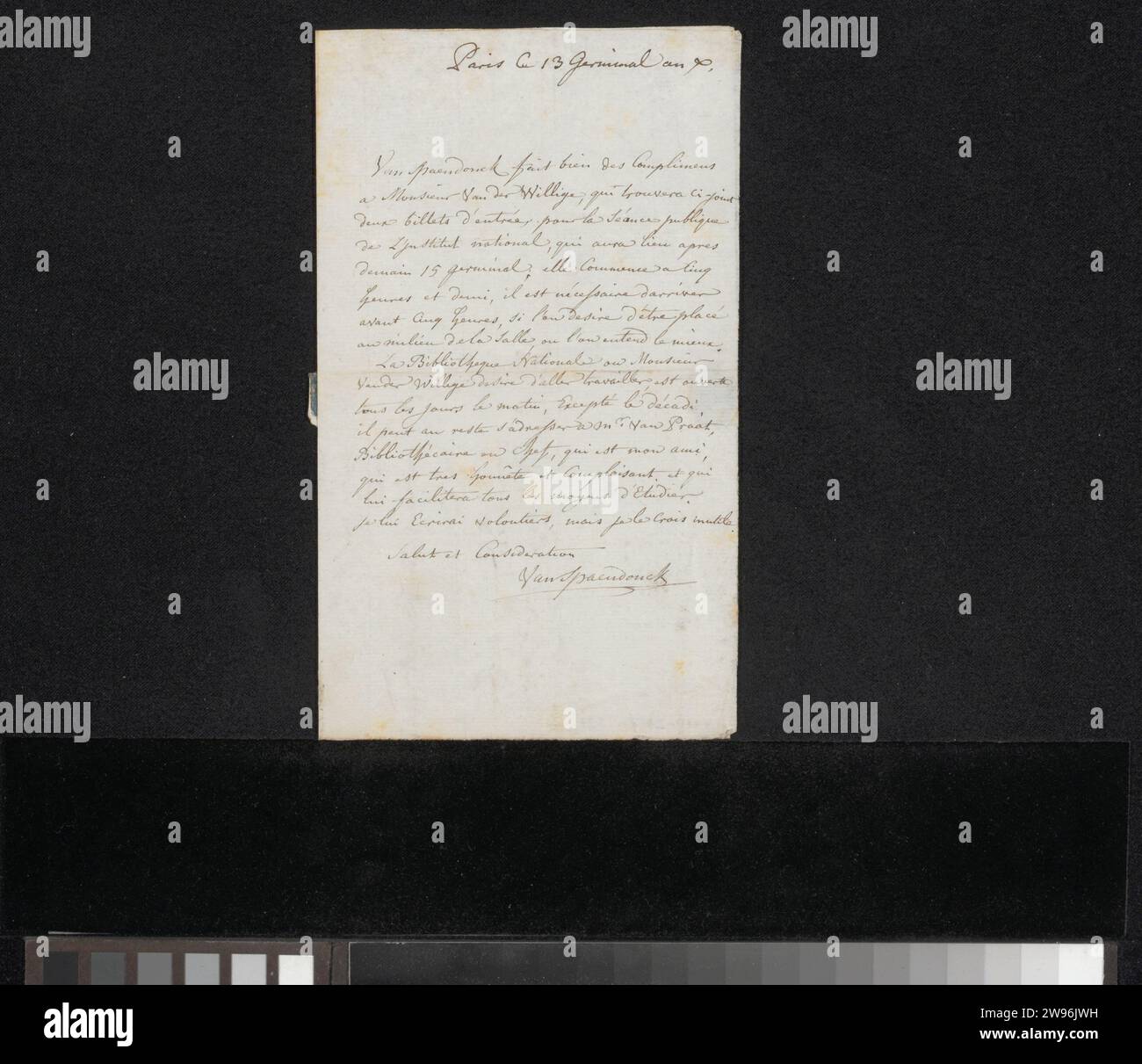 Letter to Adriaan van der Willigen, Gerard van Spaendonck, 1776 - 1822 ...