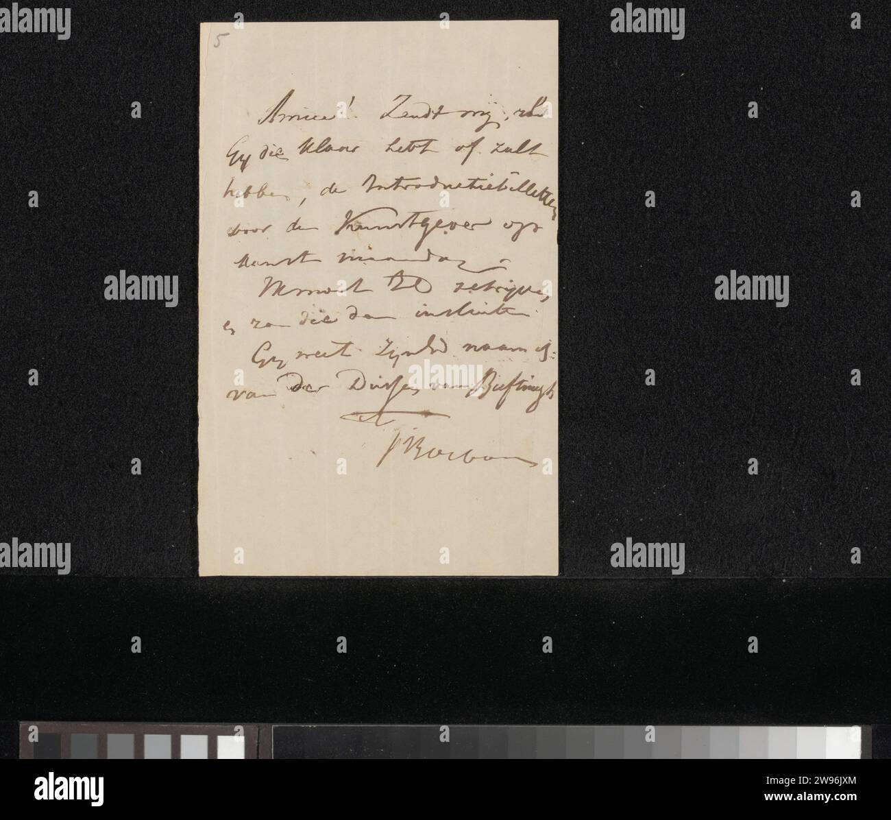 Letter to Anonymous, Johannes Bosboom, 1827 - 1891 letter paper. ink ...