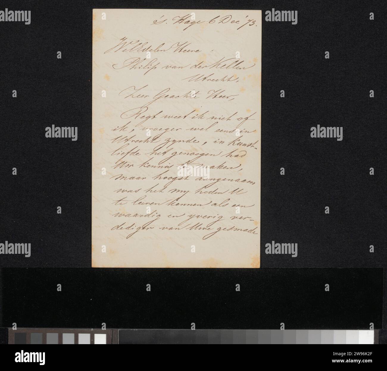 Letter to Johan Philip van der Kellen, Willem Carel Nakken, 1873 letter ...