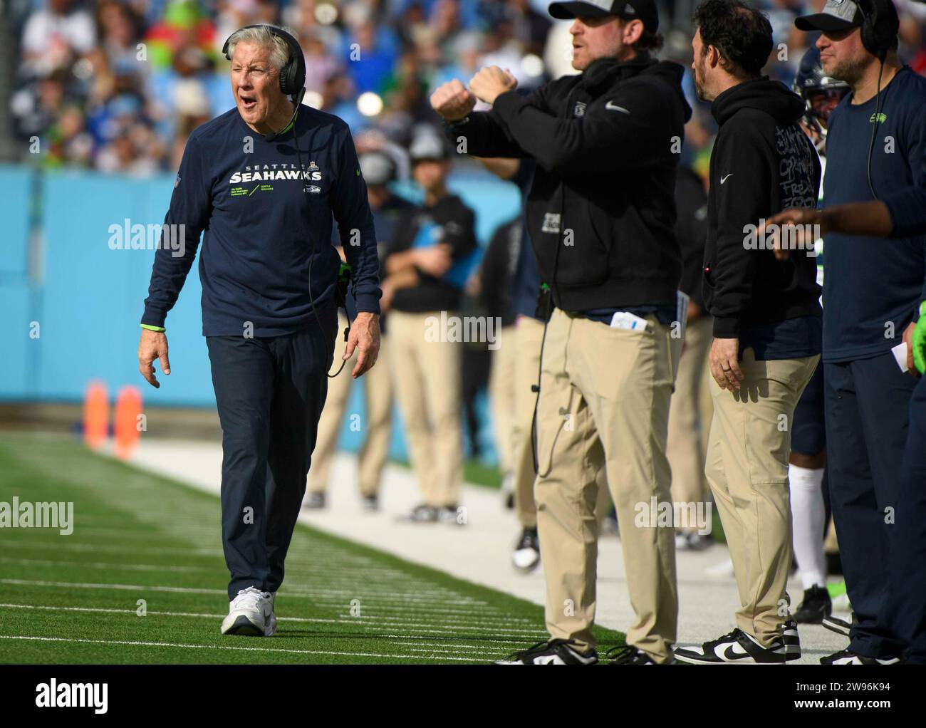 Nashville, Tennessee, USA. 24th Dec, 2023. Seattle Seahwaks head ...
