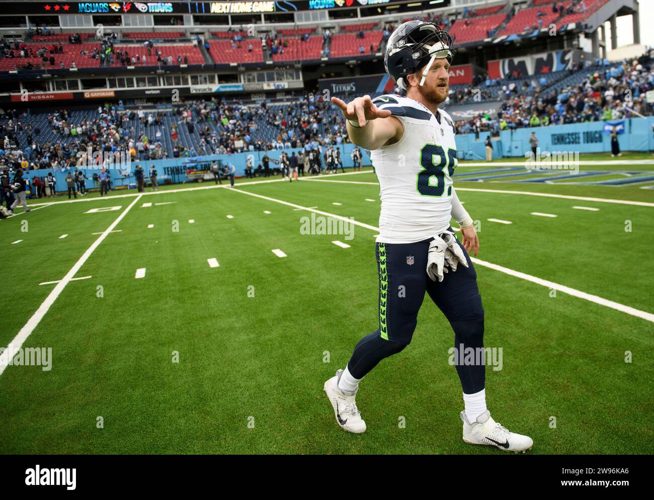 Nashville, Tennessee, USA. 24th Dec, 2023. Seattle Seahawks tight end ...