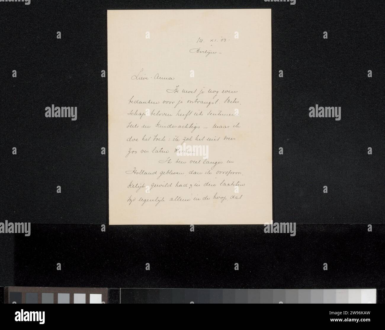 Letter to Anna Dorothea Dirks, André Jolles, 1908 letter Berlin paper ...