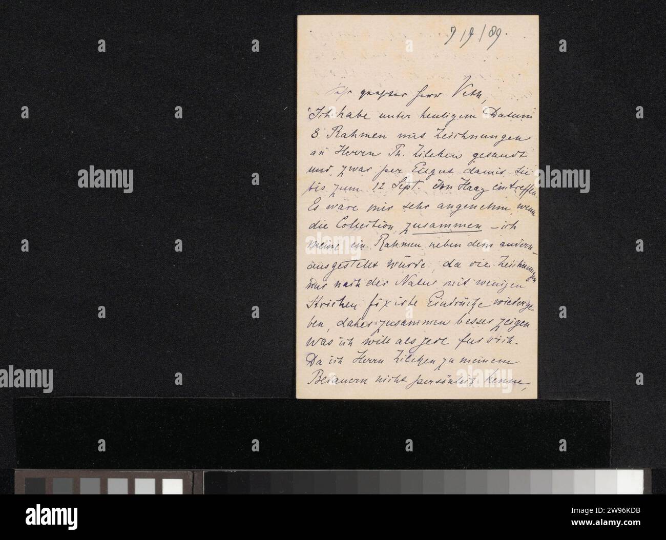 Letter to Jan Veth, Max Liebermann, 1889 letter Berlin paper. ink ...