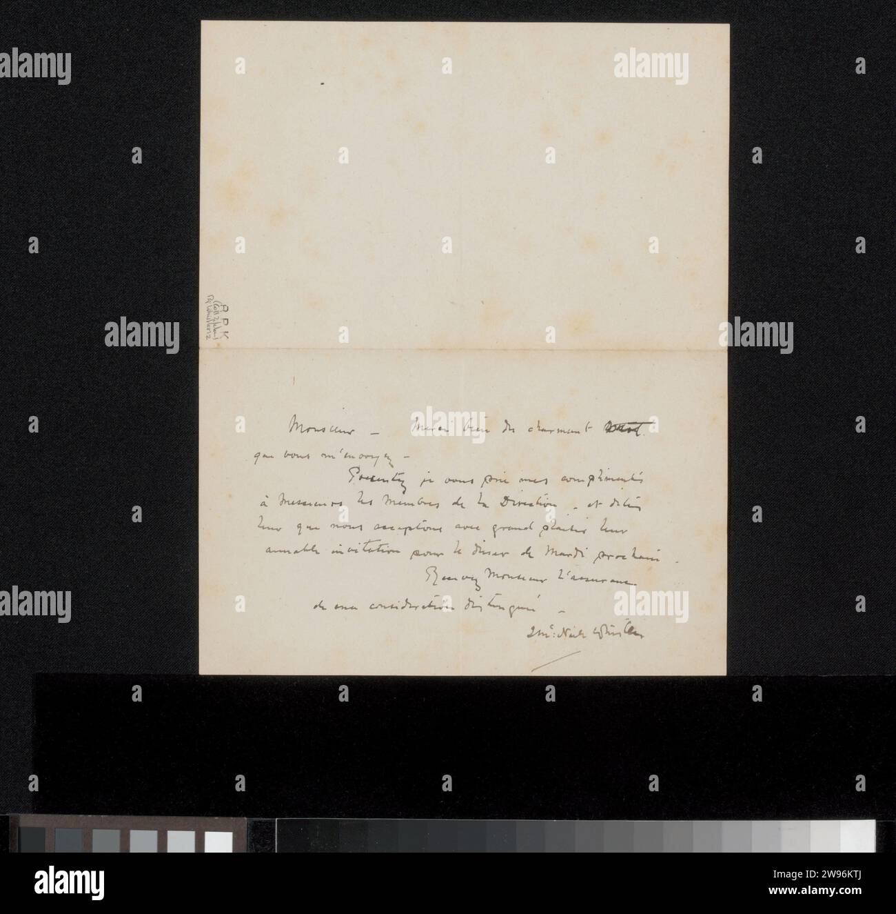 Brief aan Philip Zilcken, James Abbott McNeill Whistler, 1867 - 1903 ...