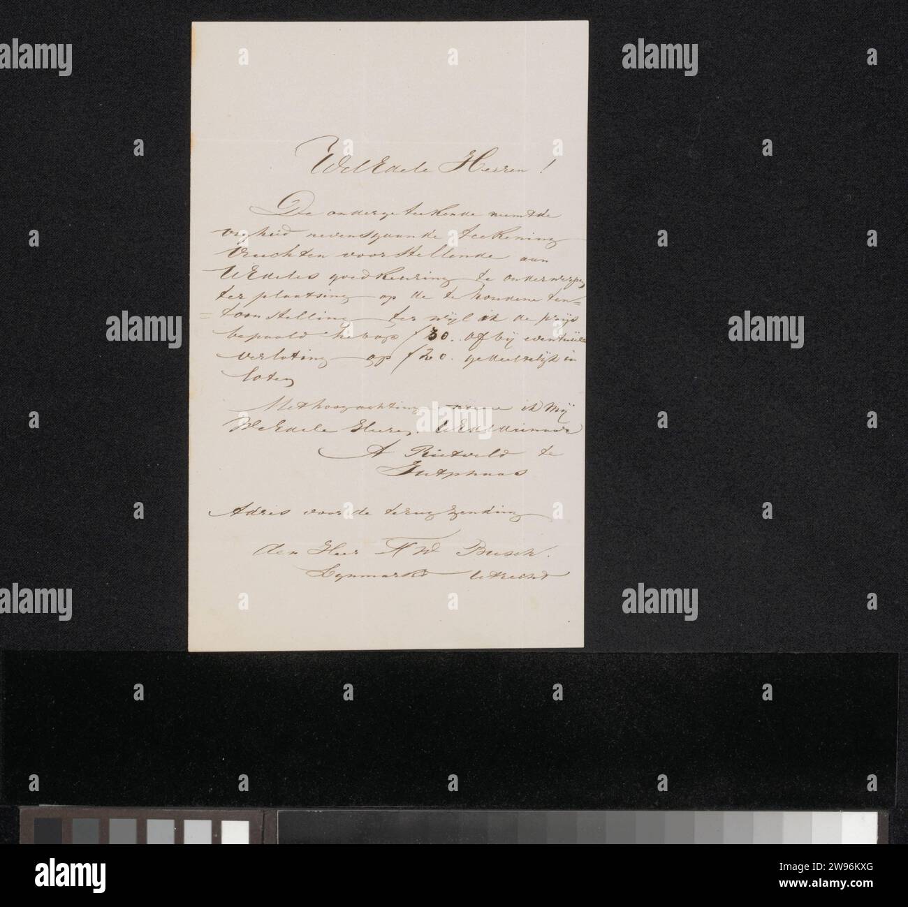 Letter to the committee of the exhibition of living masters in Utrecht ...