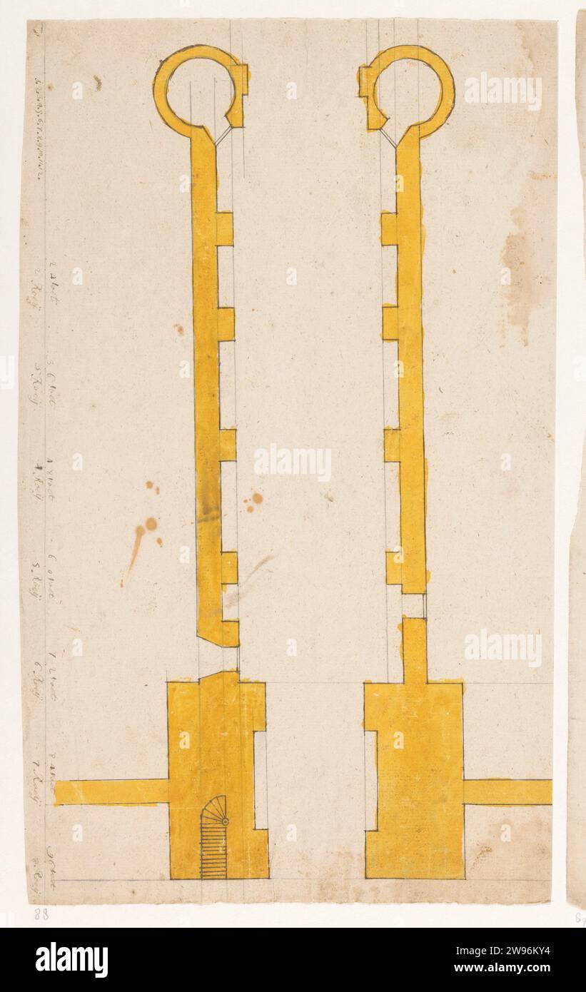 Map of Poort or Poortgebouw, Jan Brandes, 1770 - 1808 drawing Map of ...