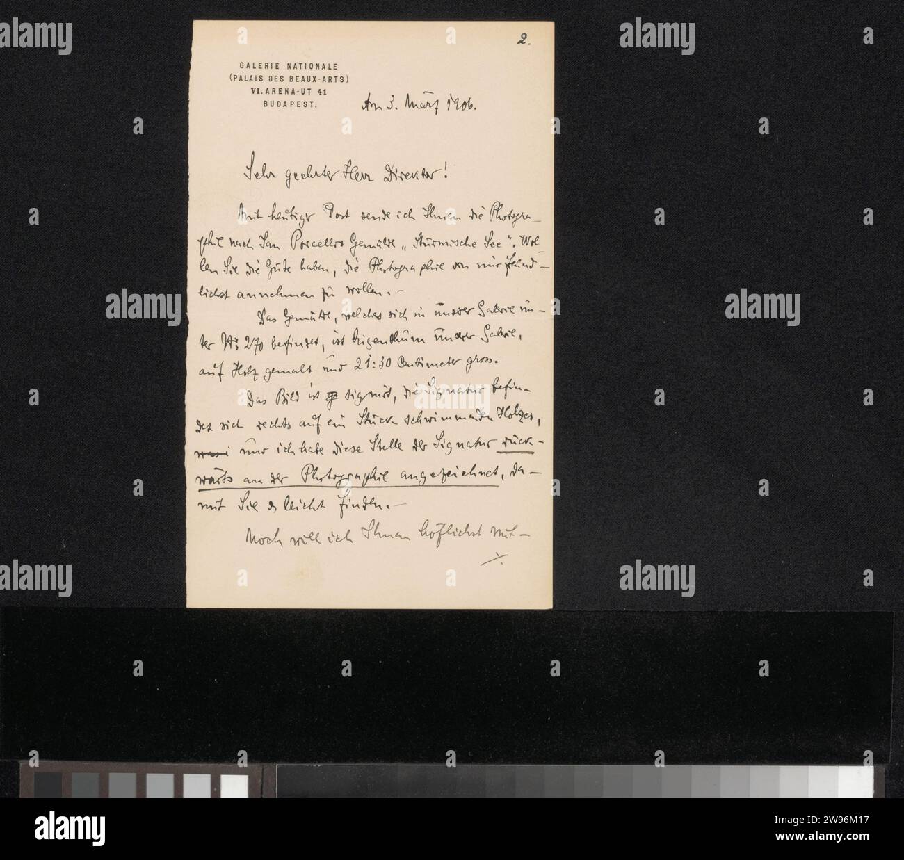 Letter to Pieter Haverkorn van Rijsewijk, Galerie Nationale, 1906 ...