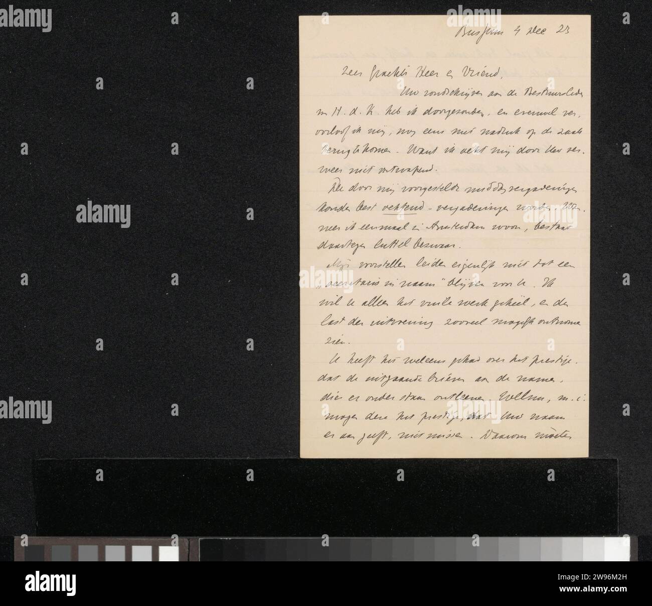 Letter to F.E. Posthumus Meyjes, Jan Veth, 1923 letter Bussum ink ...