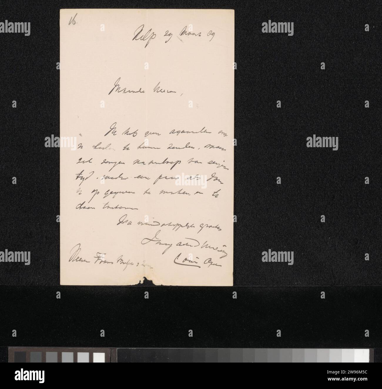 Letter to Frans Buffa and Sons, Louis Apol, 1889 letter Velp paper. ink ...
