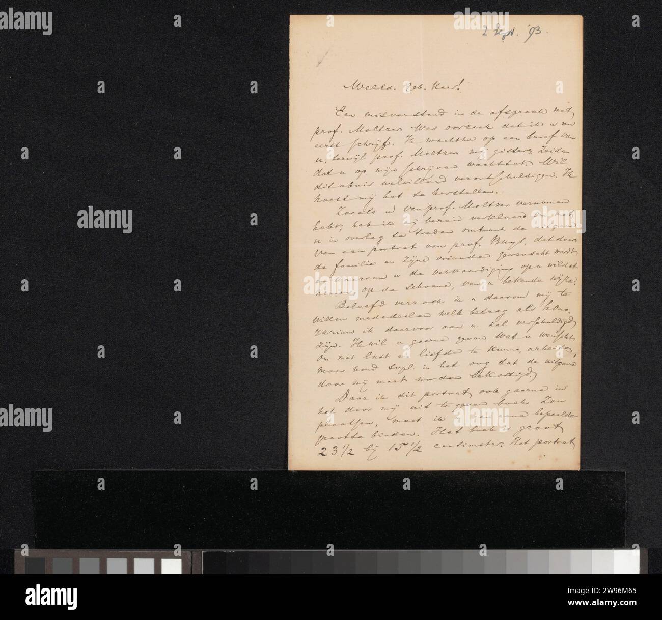 Letter to Jan Veth, Paulus Gouda Quint, 1893 letter Letter contains ...