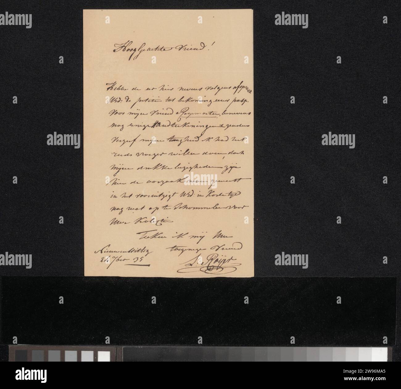 Letter to Anonymous, Louis Royer, 1835 letter paper. ink writing ...