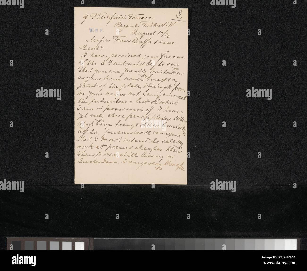 Letter to Frans Buffa and Sons, Leopold Löwenstam, 1880 letter London ...