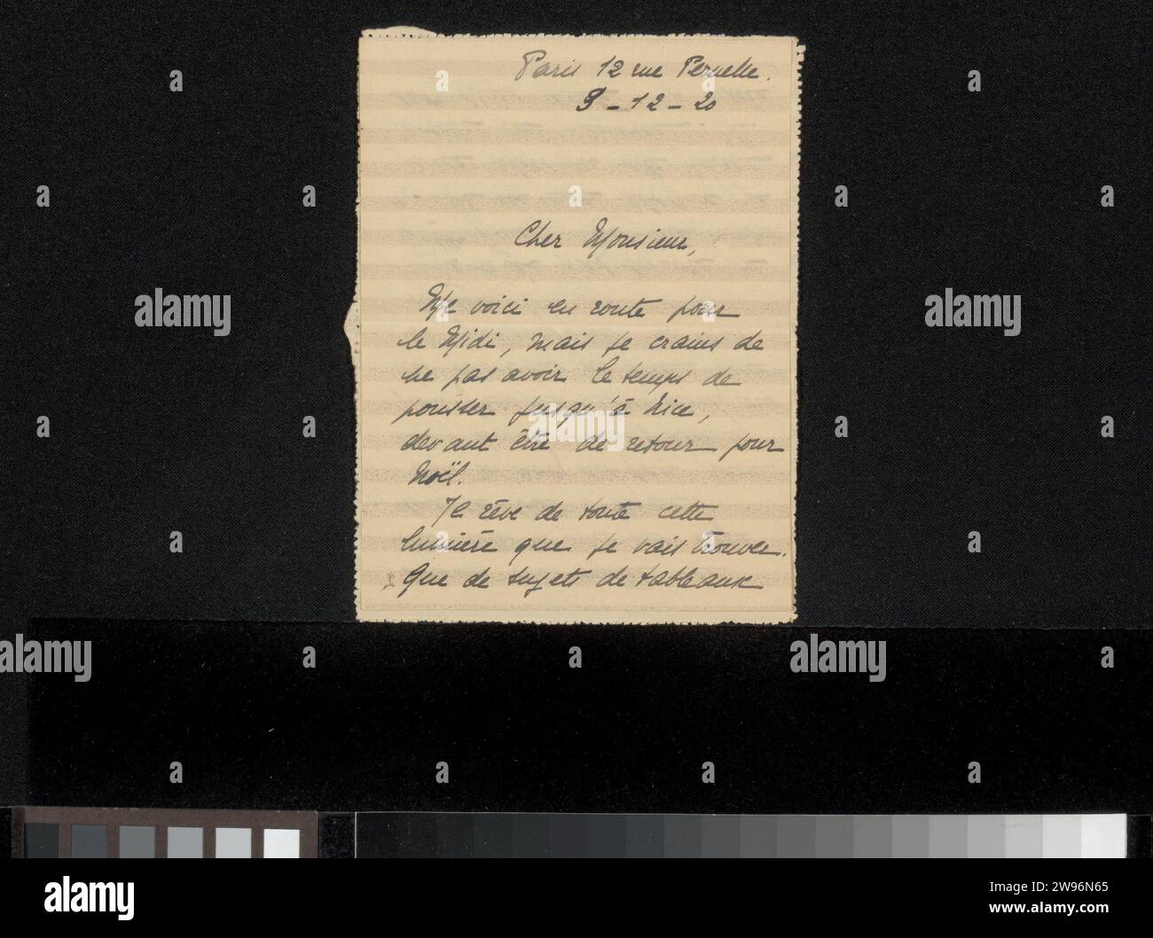 Letter to Philip Zilcken, Mariette Richard, 1920 letter Paris paper ...