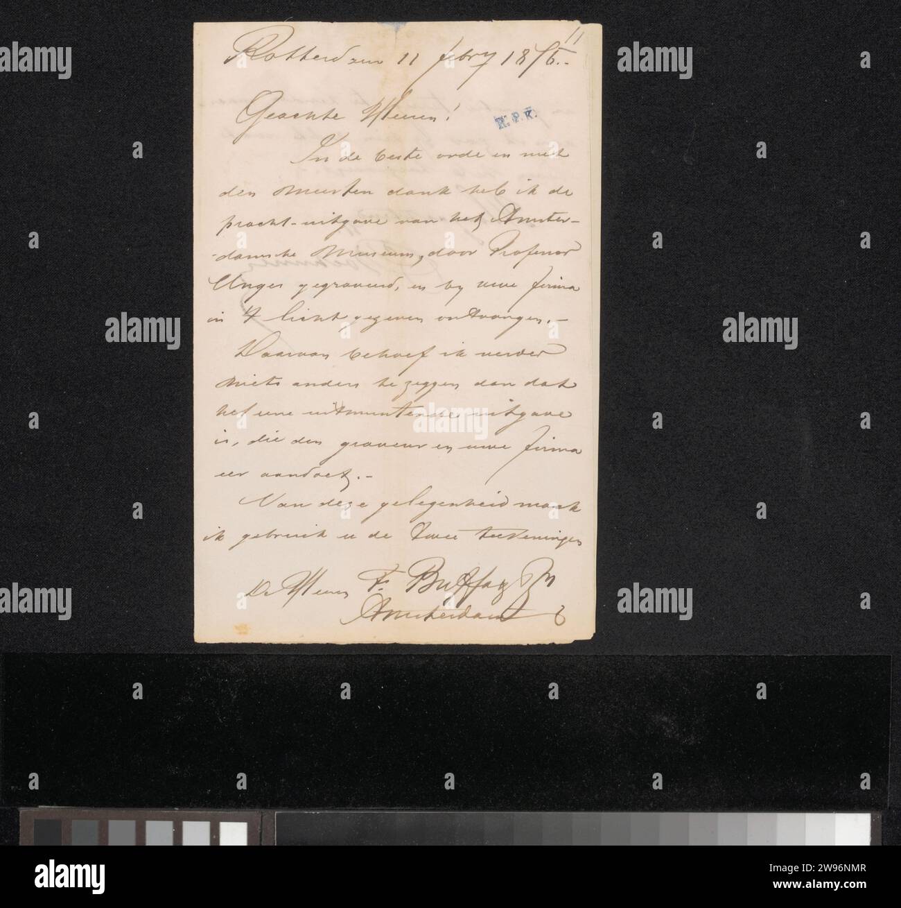 Letter to Frans Buffa and Sons, Charles Rochussen, 1876 letter ...
