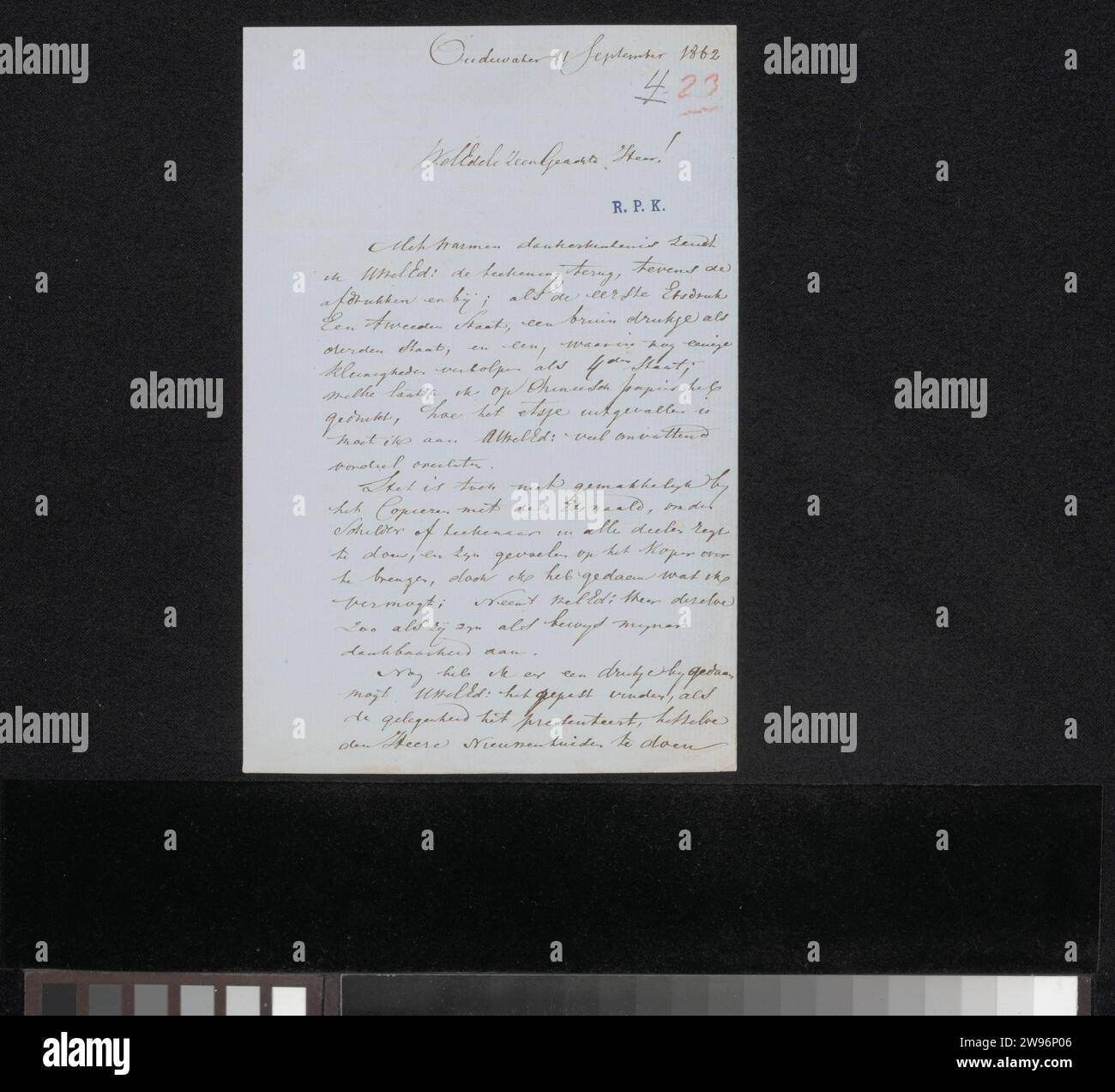 Letter to Christiaan Kramm, Eberhard Cornelis Rahms, 1862 letter ...