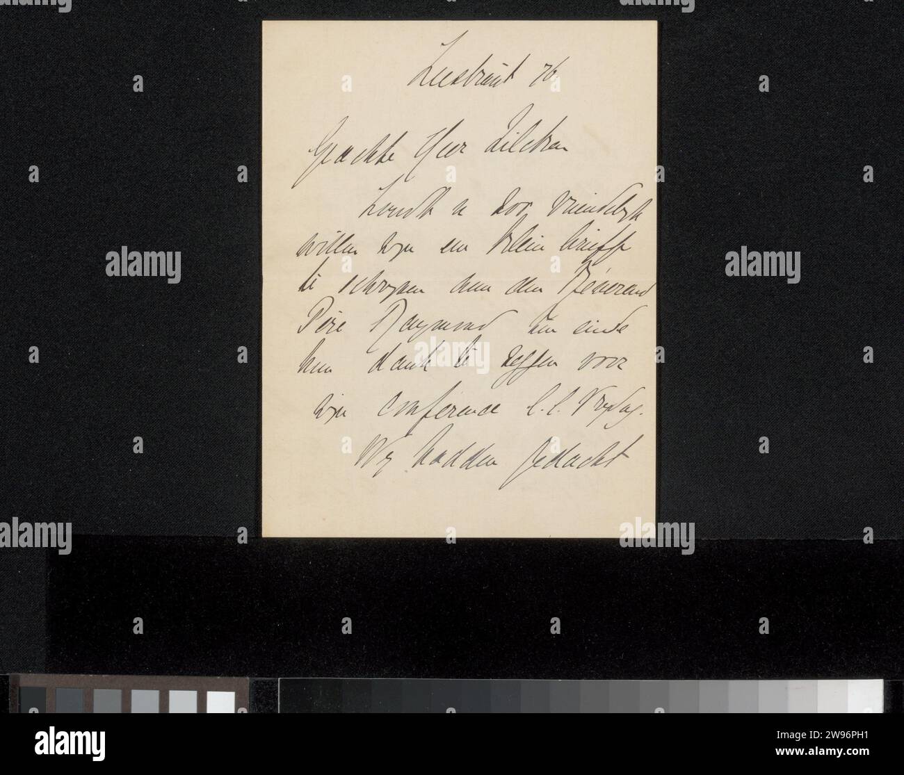 Letter to Philip Zilcken, J.P.A. Taets van Amerongen, 1867 - 1930 ...