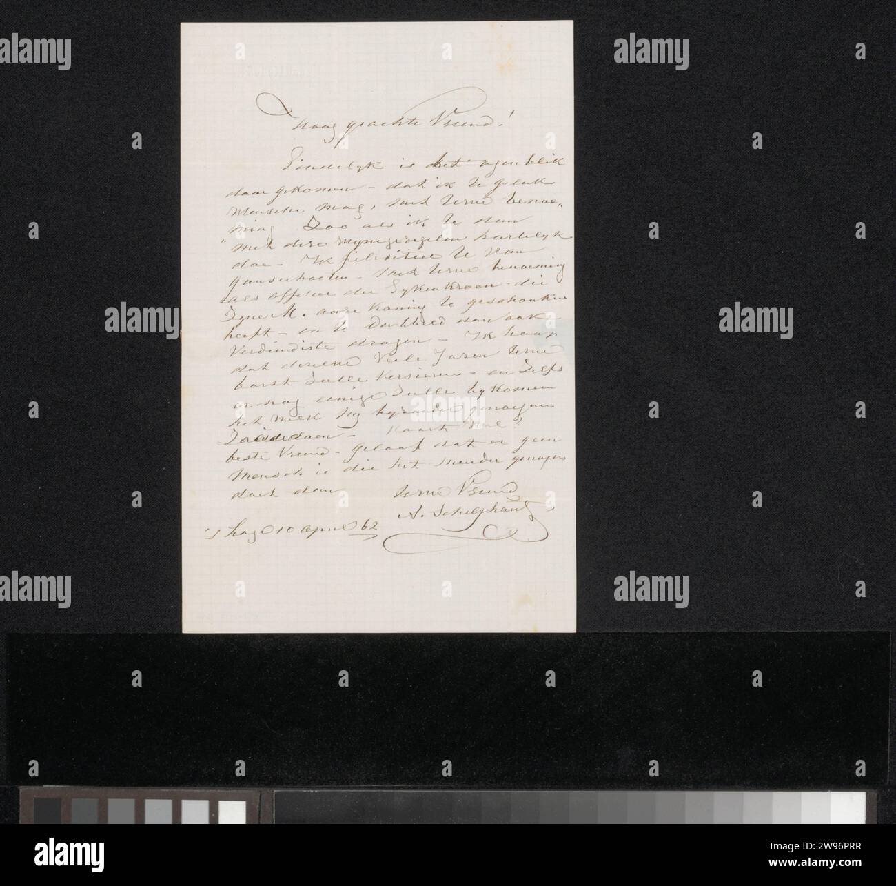 Letter to Wouter Verschuur (1812-1874), Andreas Schelfhout, 1862 letter ...