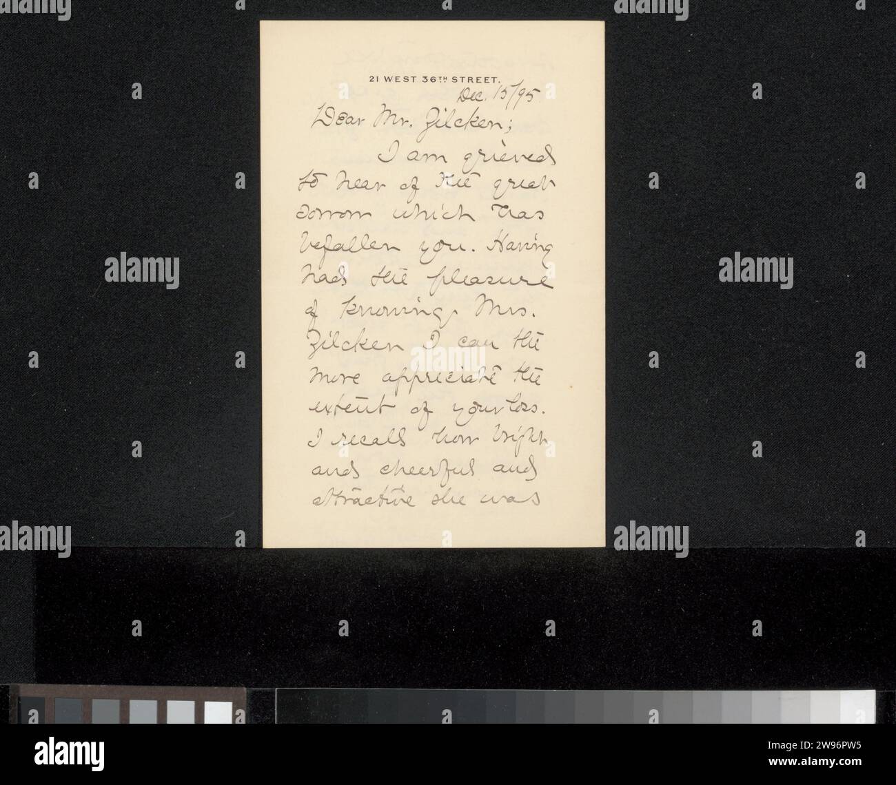 Letter to Philip Zilcken, Howard Mansfield, 1895 letter New York (city ...