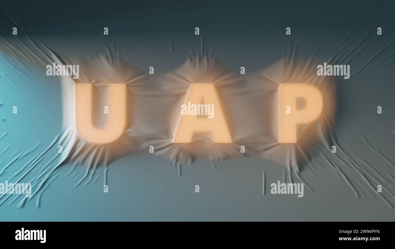 Conceptual background to peel back the secrets of UAP, 3d rendering ...