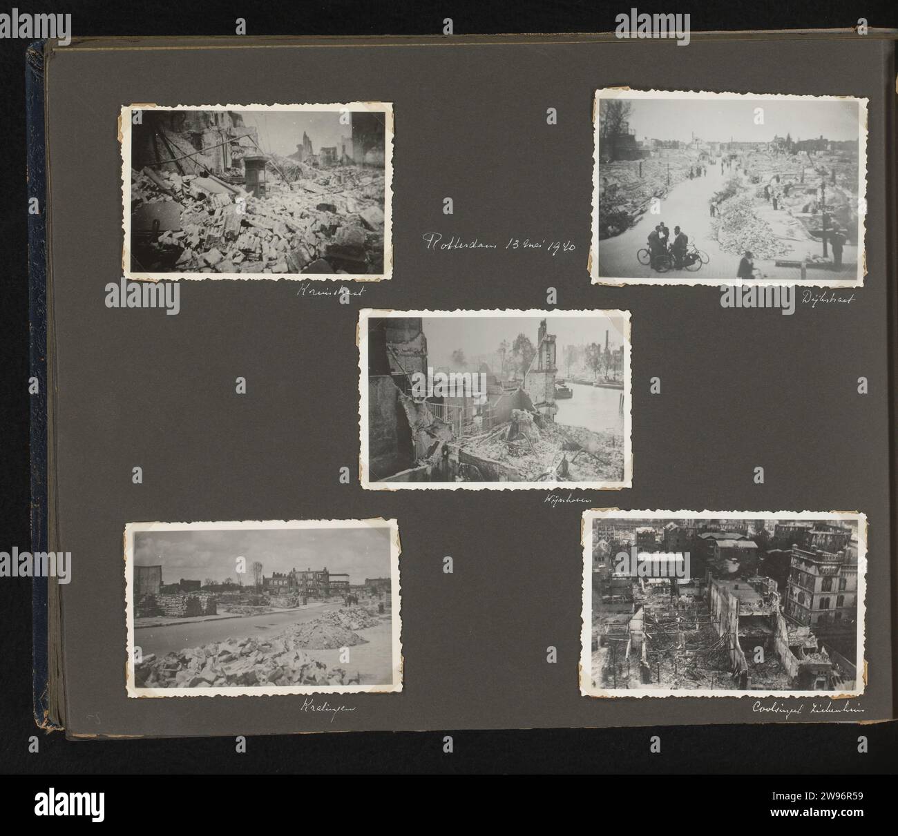 Ruins of Rotterdam after the bombing, anonymous, 1940 photograph Album ...