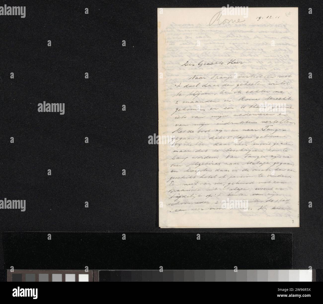 Letter to Jan Veth, Herman Lugt, 1911 letter Rome paper. ink writing ...