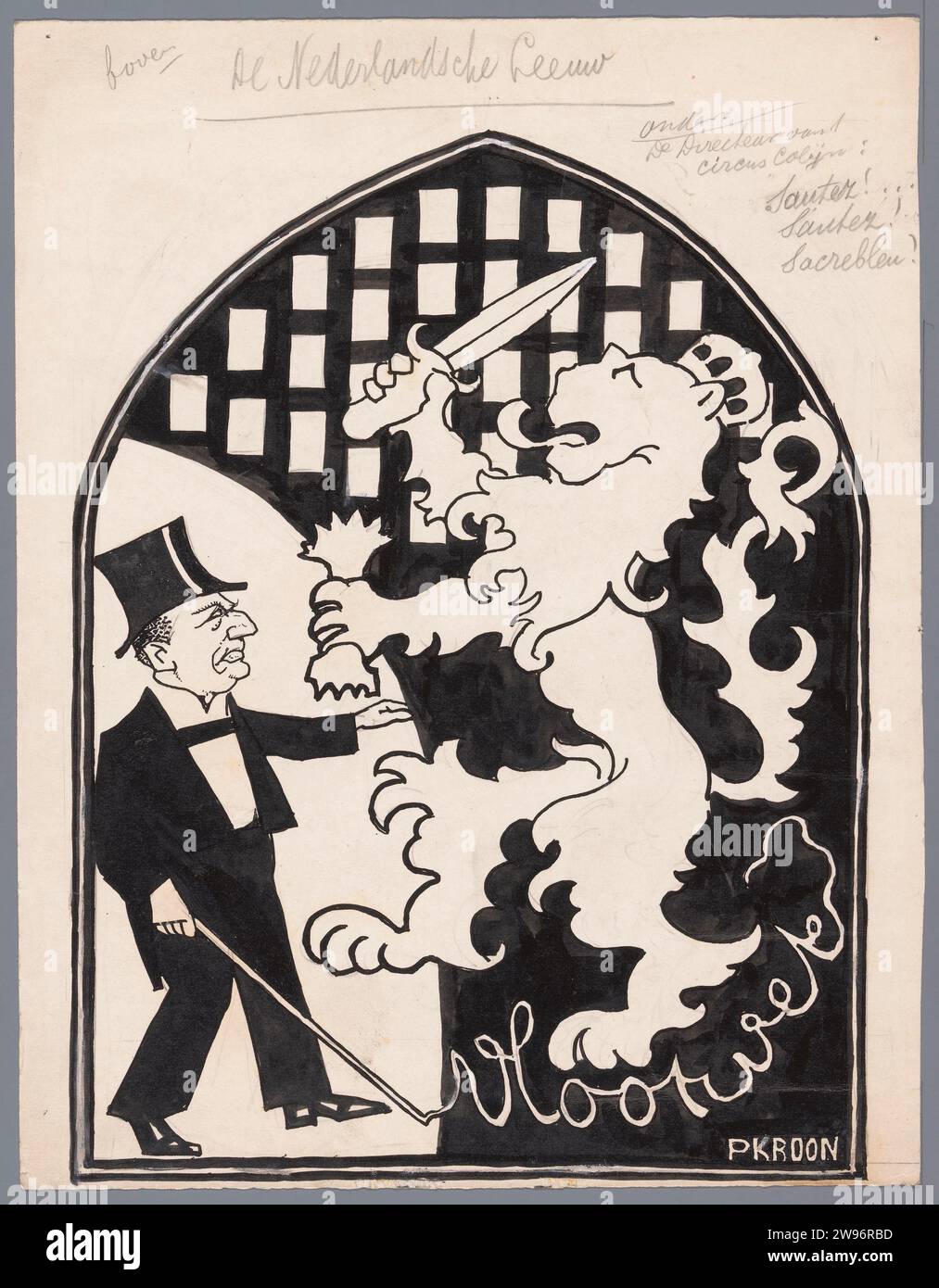 Colijn and the Fleet Act of 1912, Patricq Kroon, 1912 drawing Hendrik ...