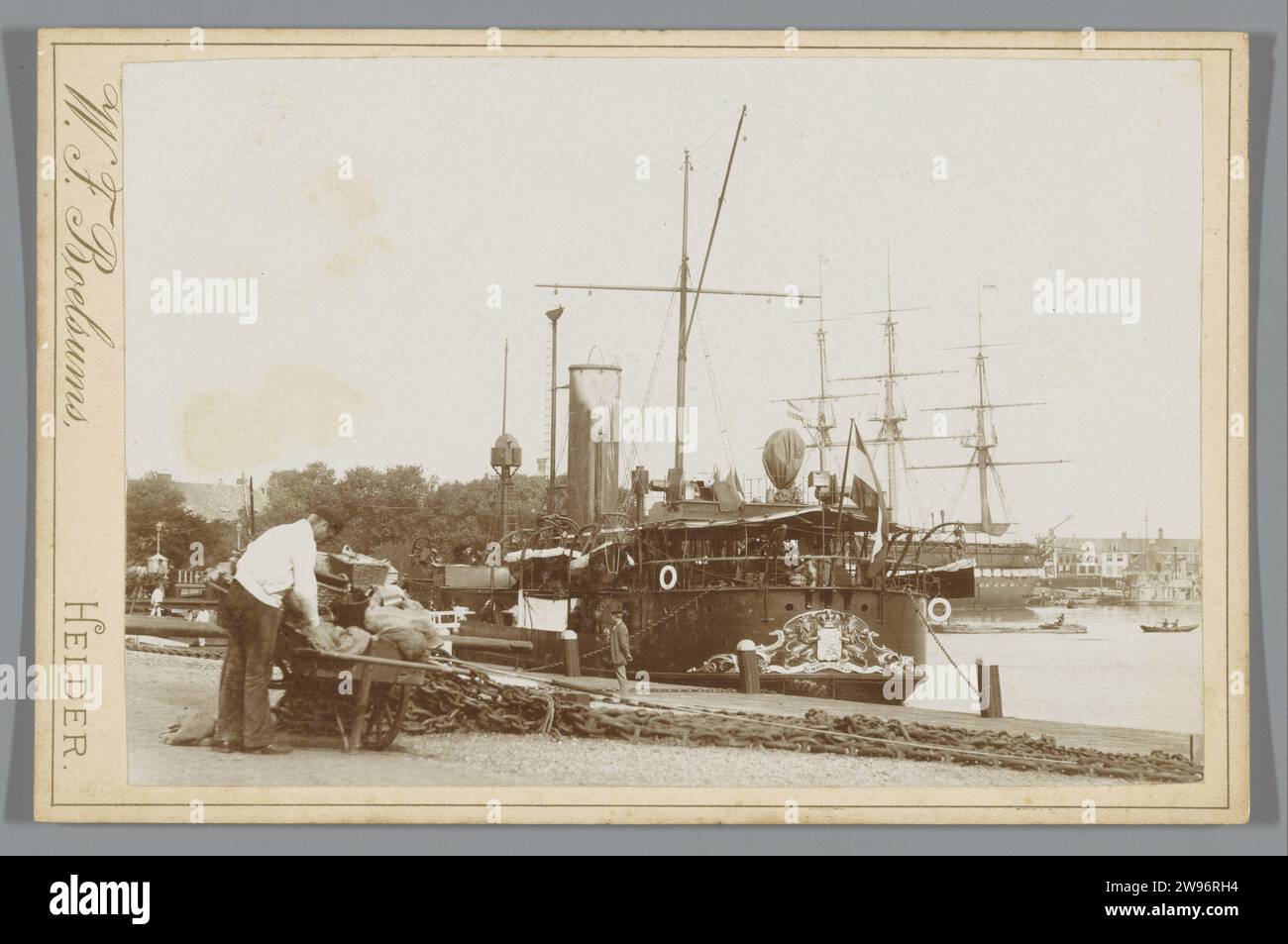 Armored ship Hr. Ms. Taurus in the port of Den Helder, Willem Frederik ...
