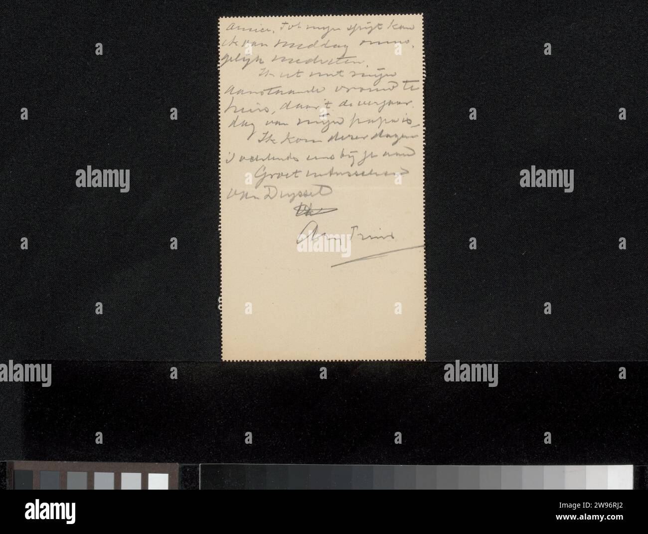 Letter to Philip Zilcken, Arij Prins, 1870 - 1922 letter paper. pencil ...