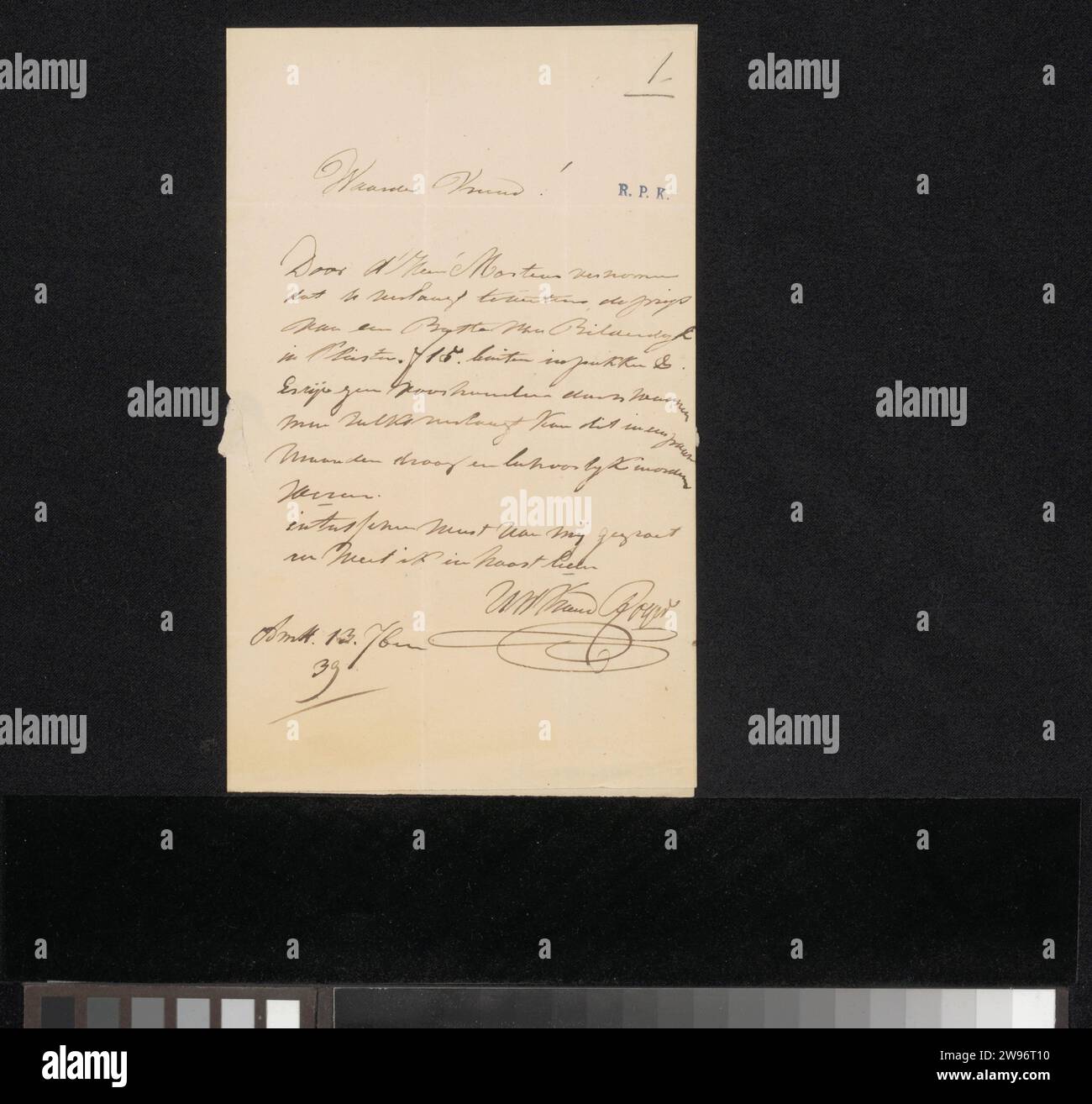Letter to Johannes Jacobus Franciscus WAP, Louis Royer, 1839 letter ...