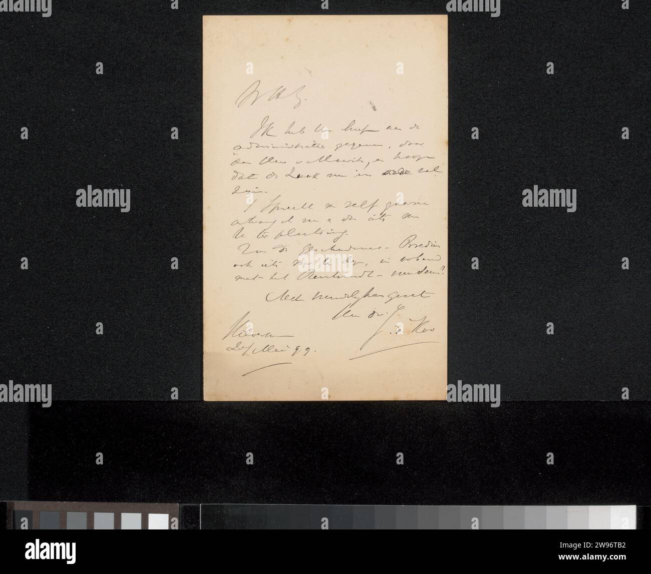 Letter to Philip Zilcken, 1899 letter Hilversum paper. ink writing ...