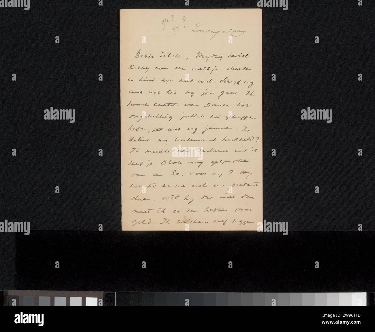 Letter to Philip Zilcken, Albert Verwey, 1875 - 1930 letter paper. ink ...