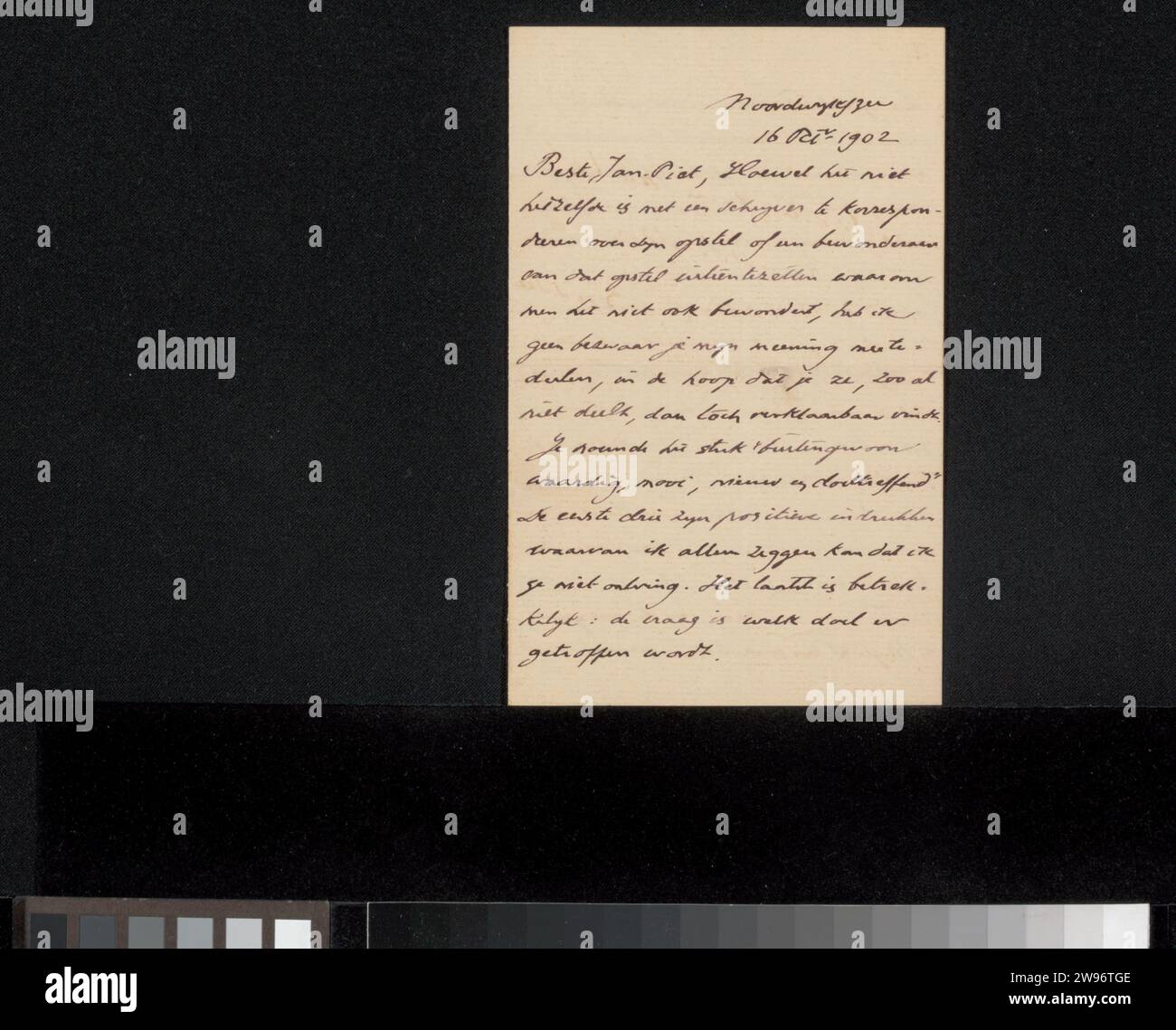 Letter to Jan Veth, Albert Verwey, 1902 letter Noordwijk aan Zee paper ...