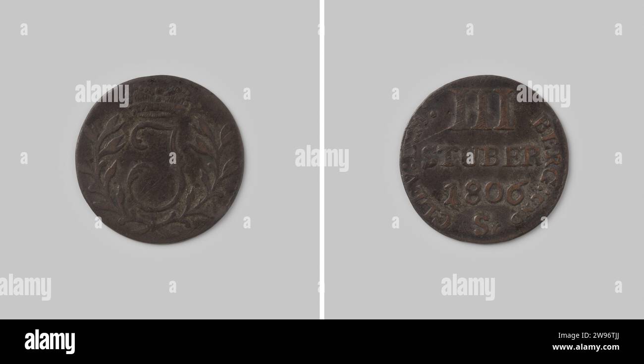 Copper exit of a 3 Stuber from the Grand Duchy Berg by Joachim Murat ...