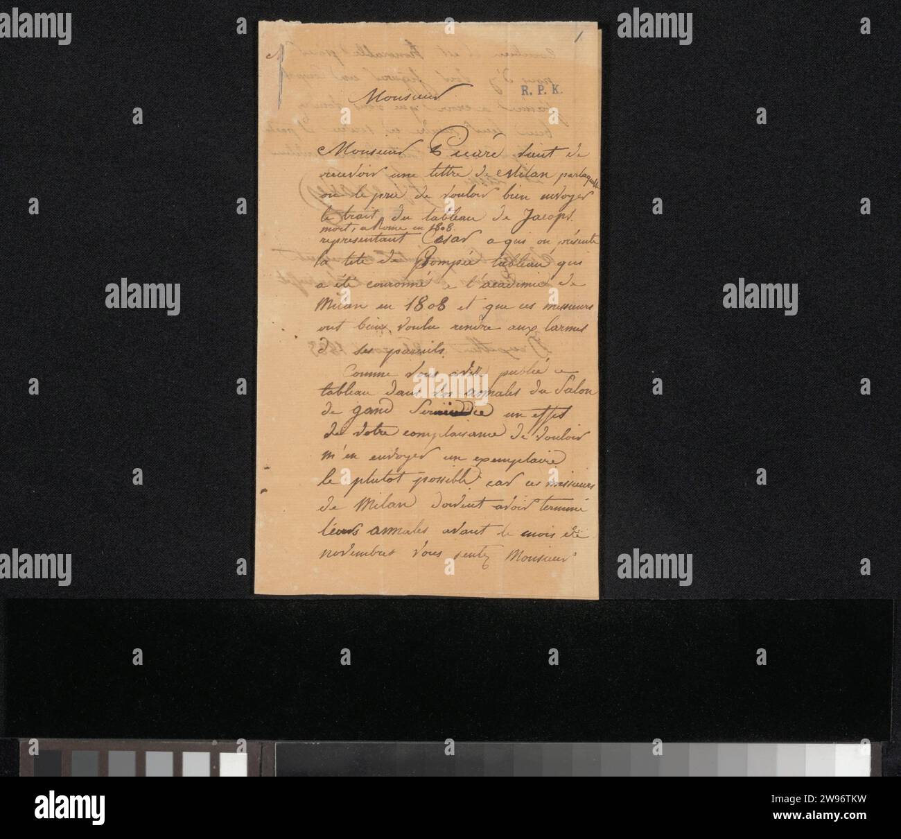 Brief Aan Liévin Amand Marie de Bast, François Joseph Navez, 1823 ...