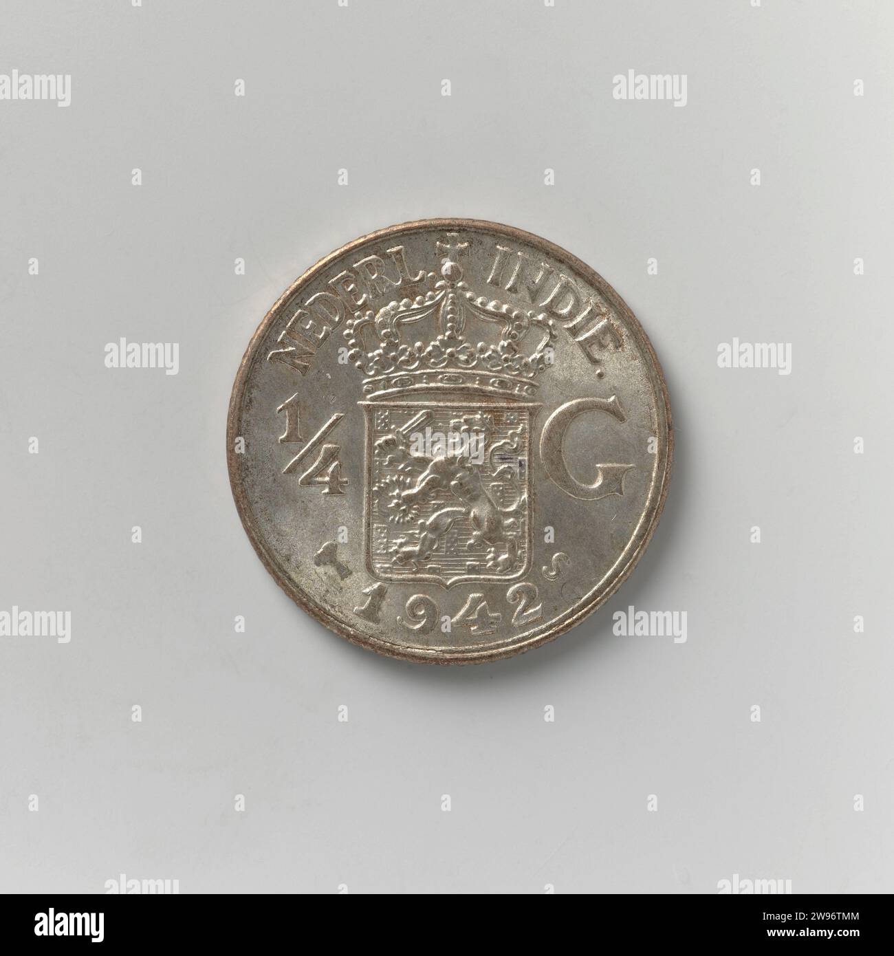 1/4 guilders of the Dutch East Indies, 1942, Wilhelmina (Queen of the ...