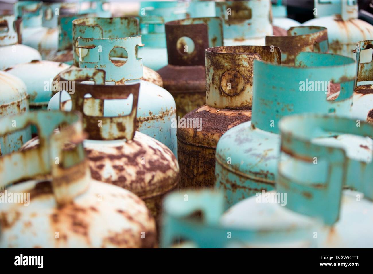 Danger old rusted gas container hi-res stock photography and images - Alamy