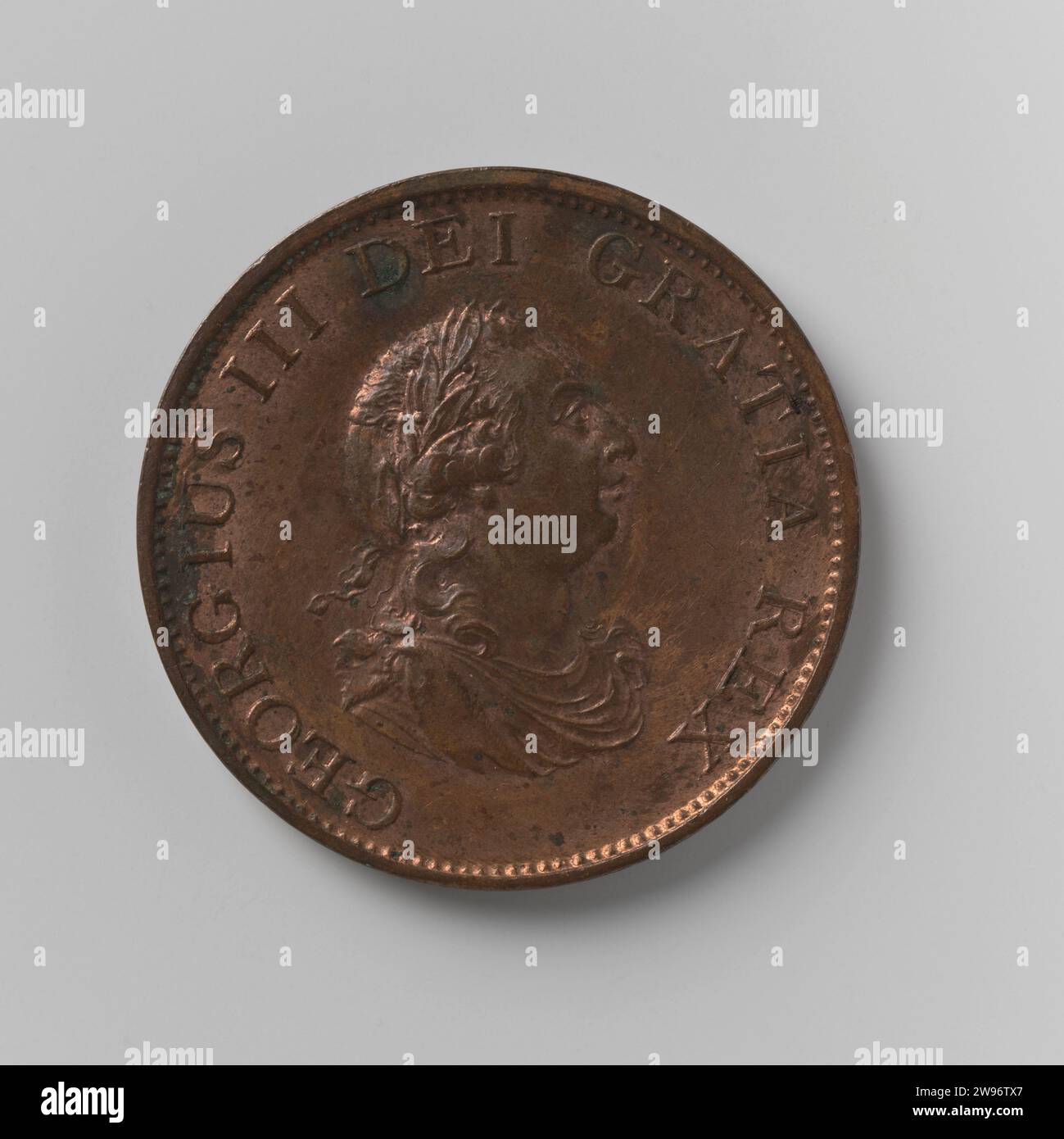 Penny from England of George III, 1799 ,, 1799 coin Copper mint. Front ...